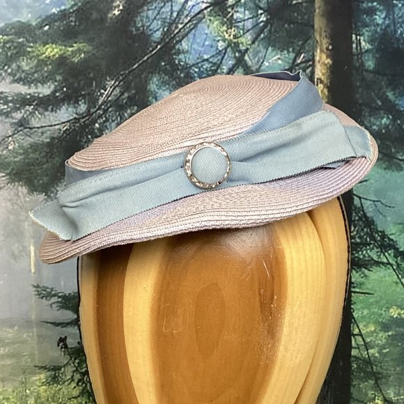 Vintage | Accessories | Vintage Blue Ribbon Hat | Poshmark